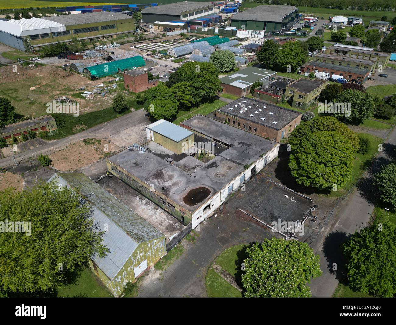 aerial view of WW2 Military Architecture, Former RAF Binbrook WW2 ...