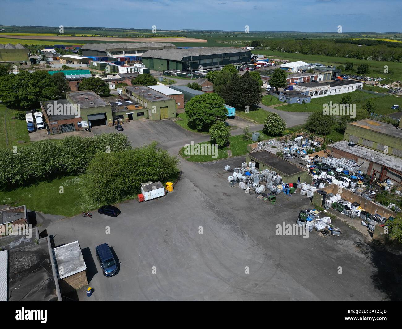 aerial view of WW2 Military Architecture, Former RAF Binbrook WW2 ...