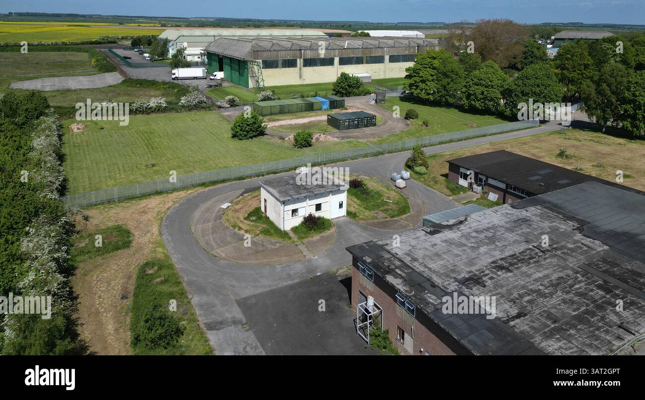 aerial view of WW2 Military Architecture, Former RAF Binbrook WW2 ...