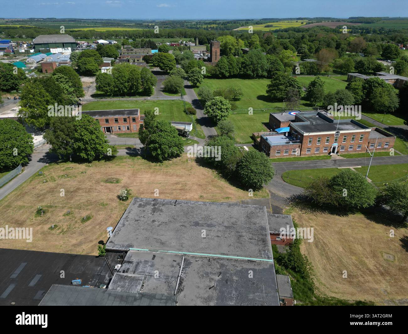 aerial view of WW2 Military Architecture, Former RAF Binbrook WW2 ...
