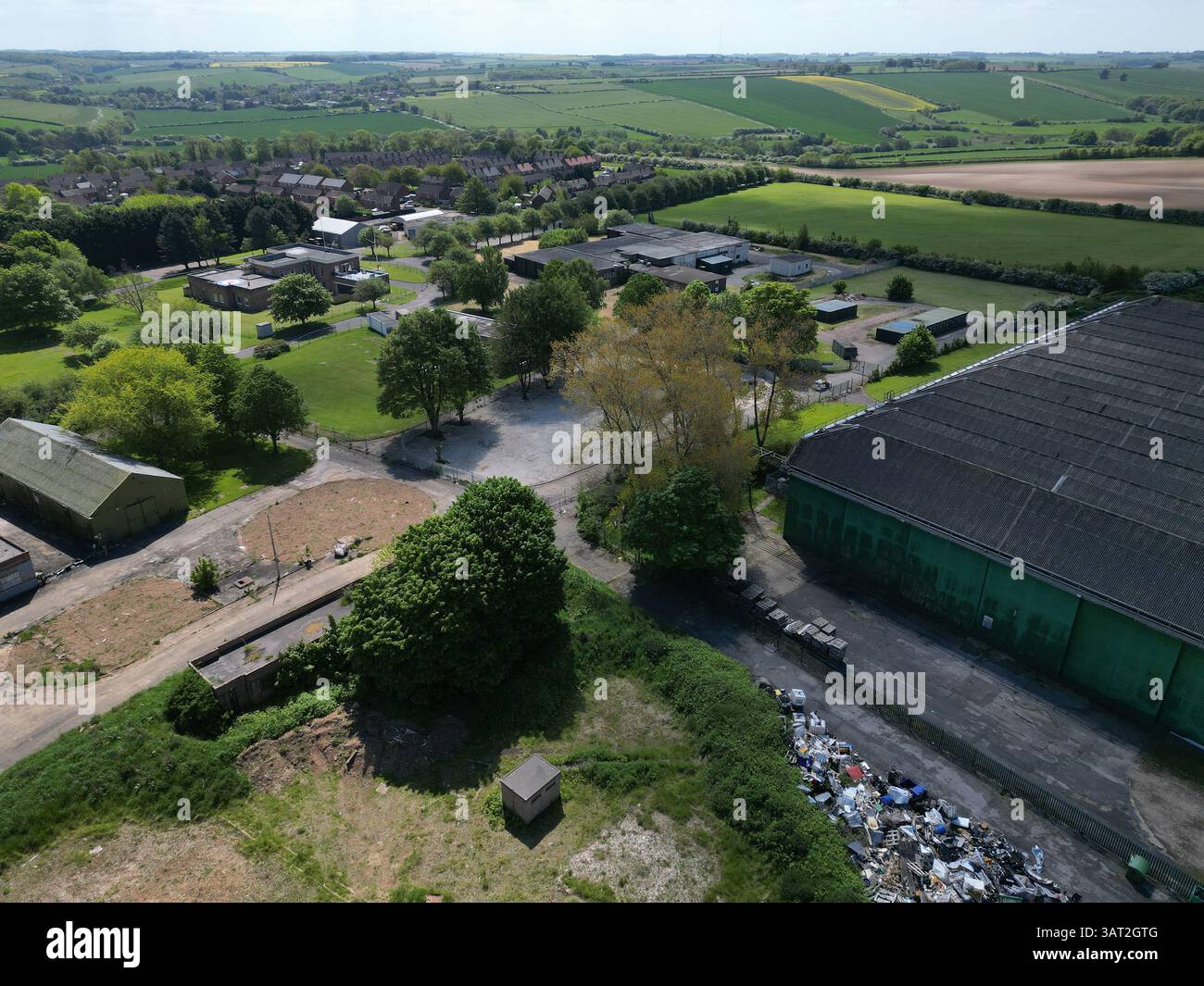 aerial view of WW2 Military Architecture, Former RAF Binbrook WW2 ...