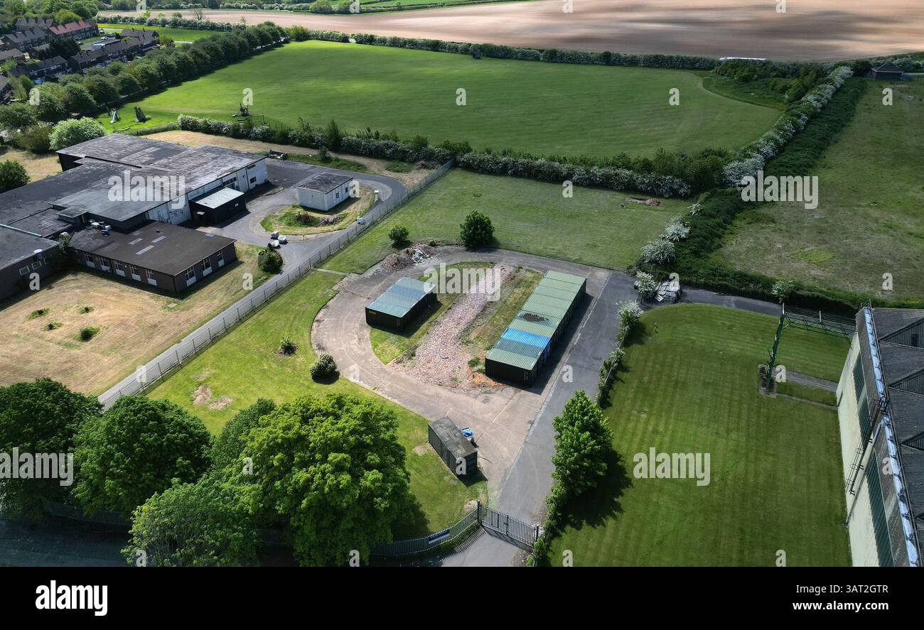 aerial view of WW2 Military Architecture, Former RAF Binbrook WW2 ...
