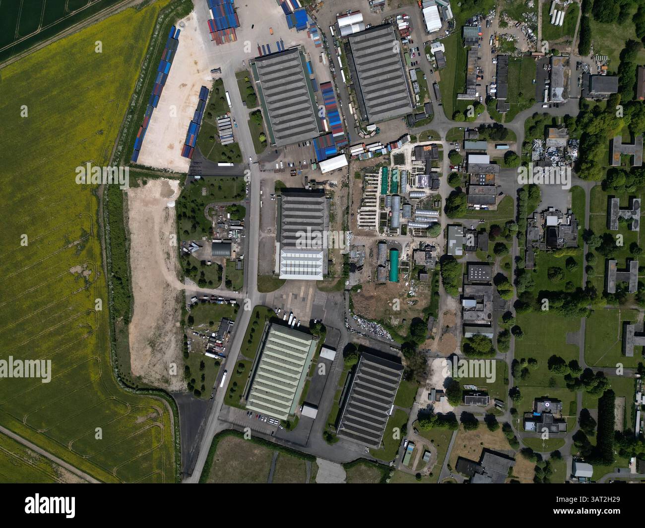 aerial view of WW2 Military Architecture, Former RAF Binbrook WW2 ...