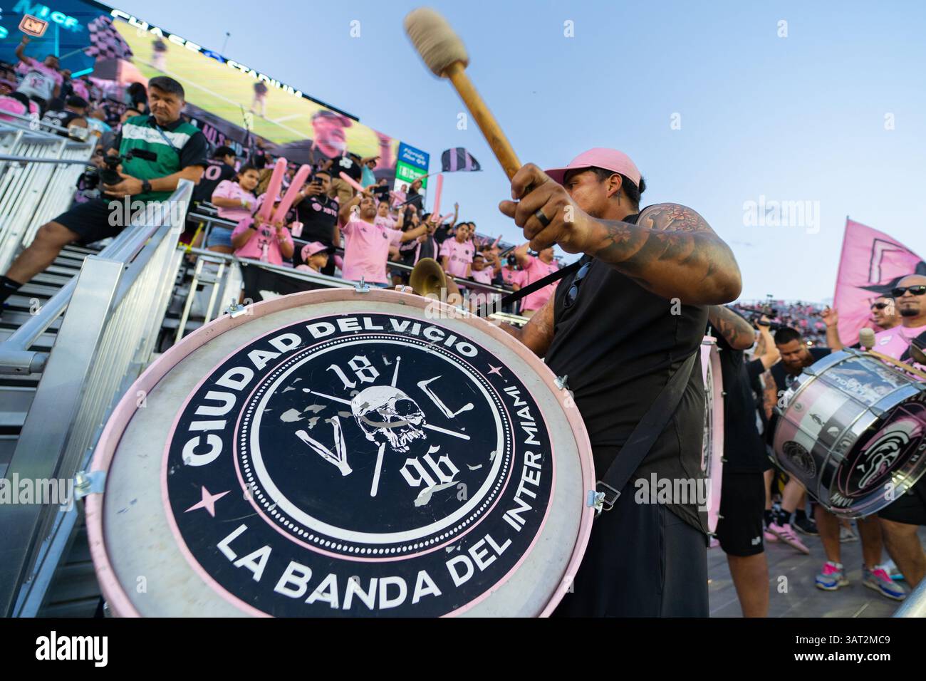 April 9th 2025. Fans of Inter Miami CF energize the stands with drums ...