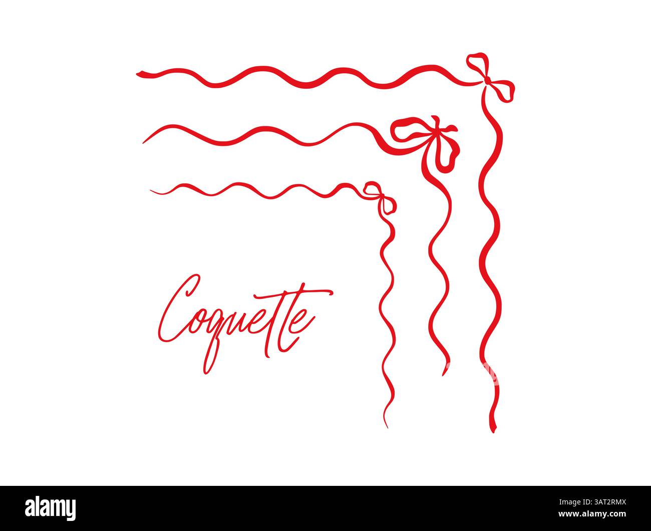 Bow Corners Divider, Vector Y2K Coquette Pen Outline Cute Fashion or ...