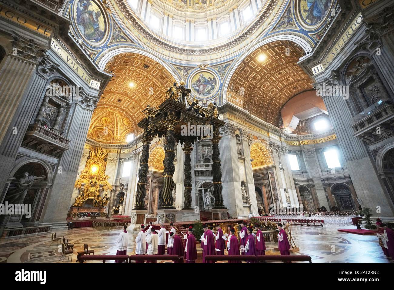 A procession arrives for the exhibition of the relic of the holy cross ...