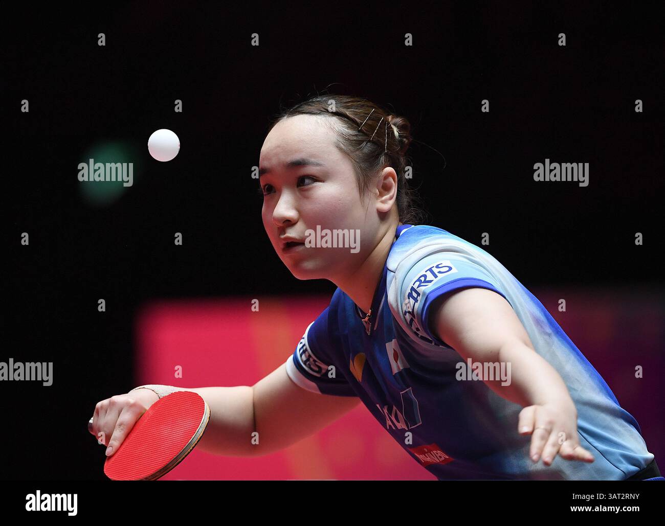 Macao, China. 18th Apr, 2025. Ito Mima serves during the women's ...