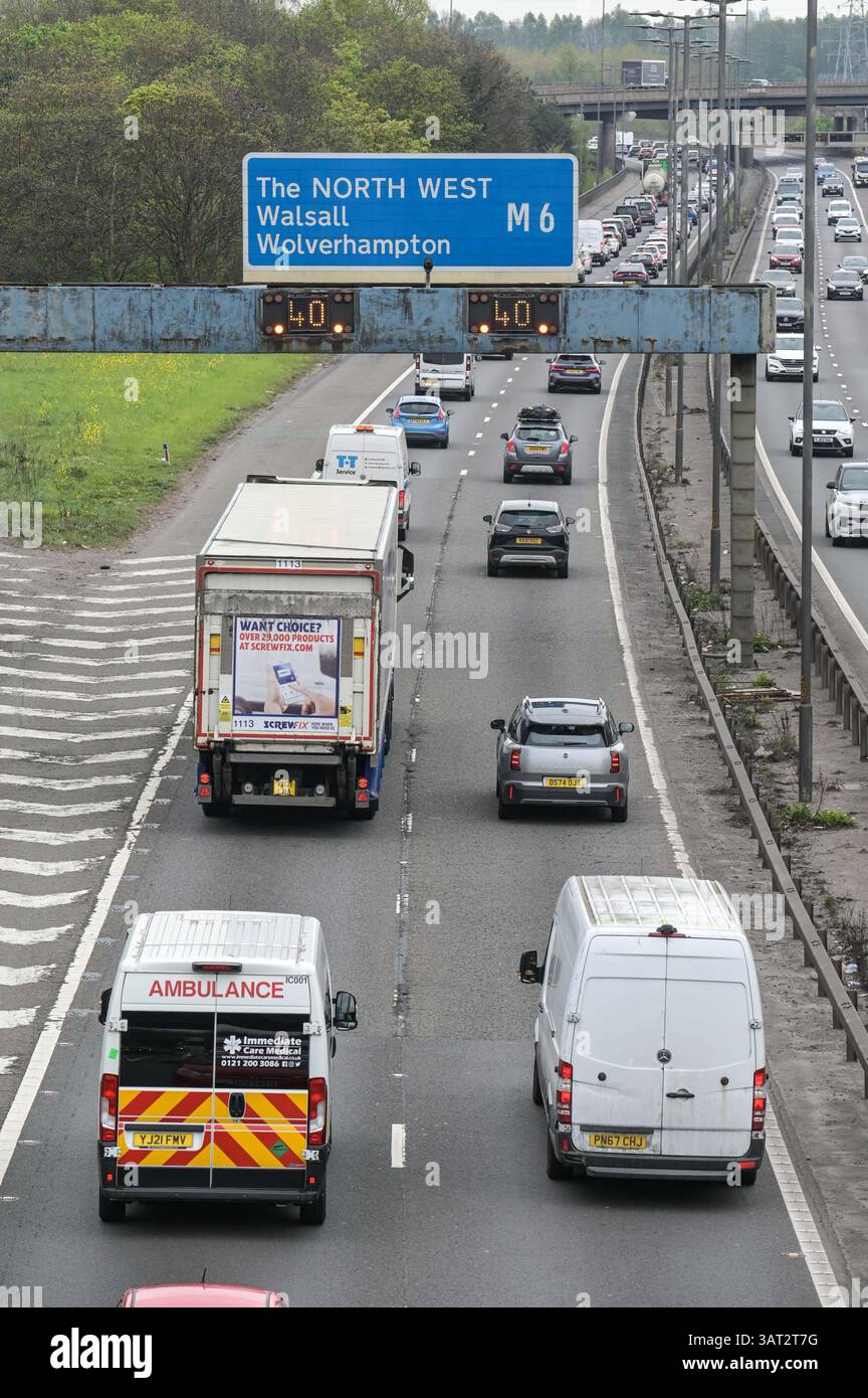 Great Barr, Birmingham, April 18th 2025. Good Friday traffic is ...