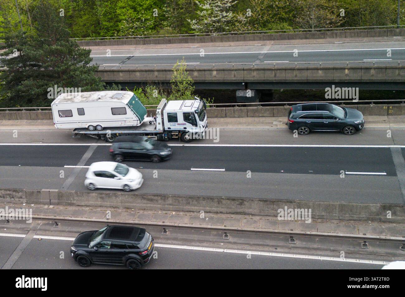 Great Barr, Birmingham, April 18th 2025. An unfortunate holidaymaker has broken down with their ...