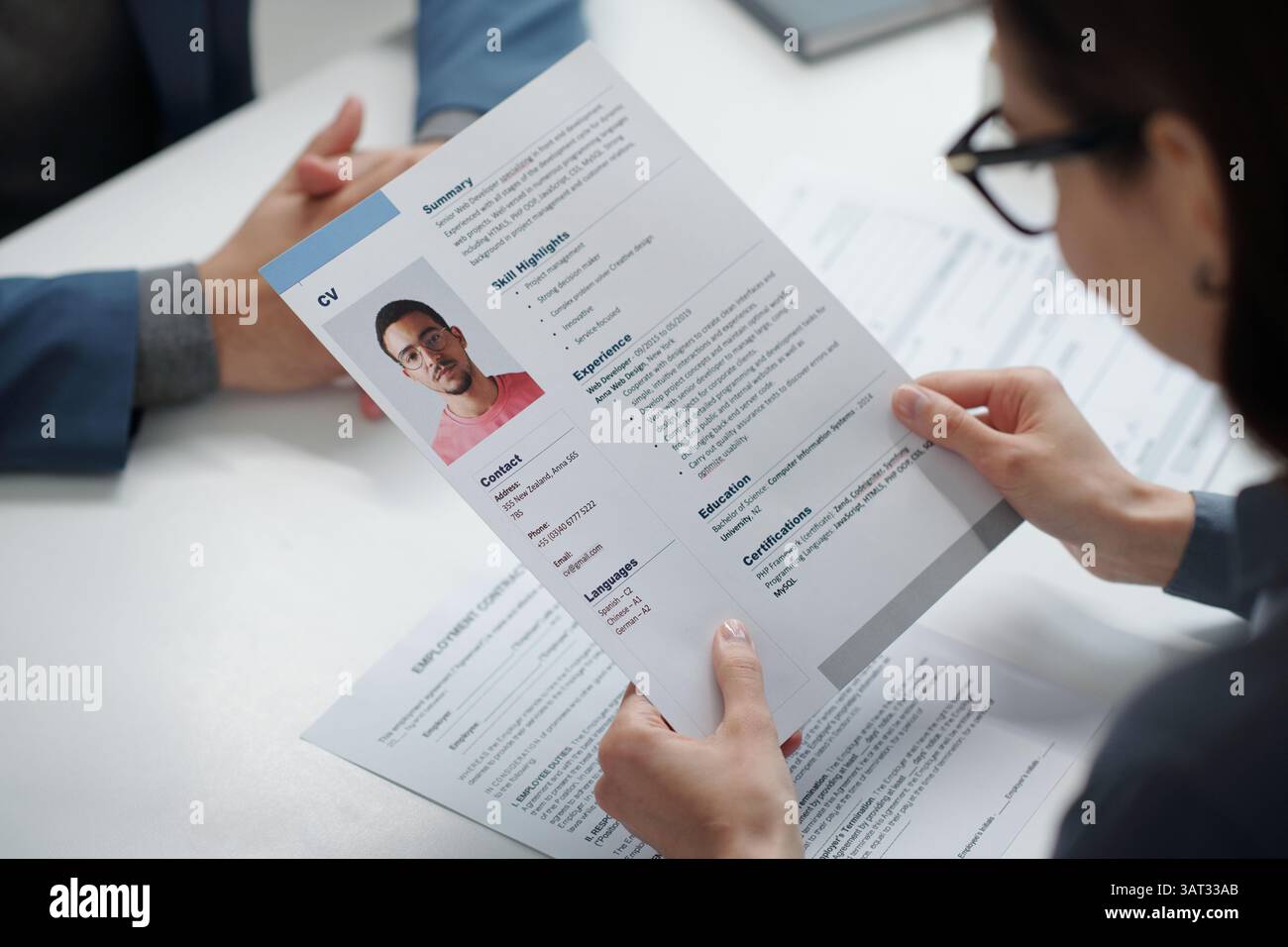 Job Interview with Candidate Stock Photo - Alamy