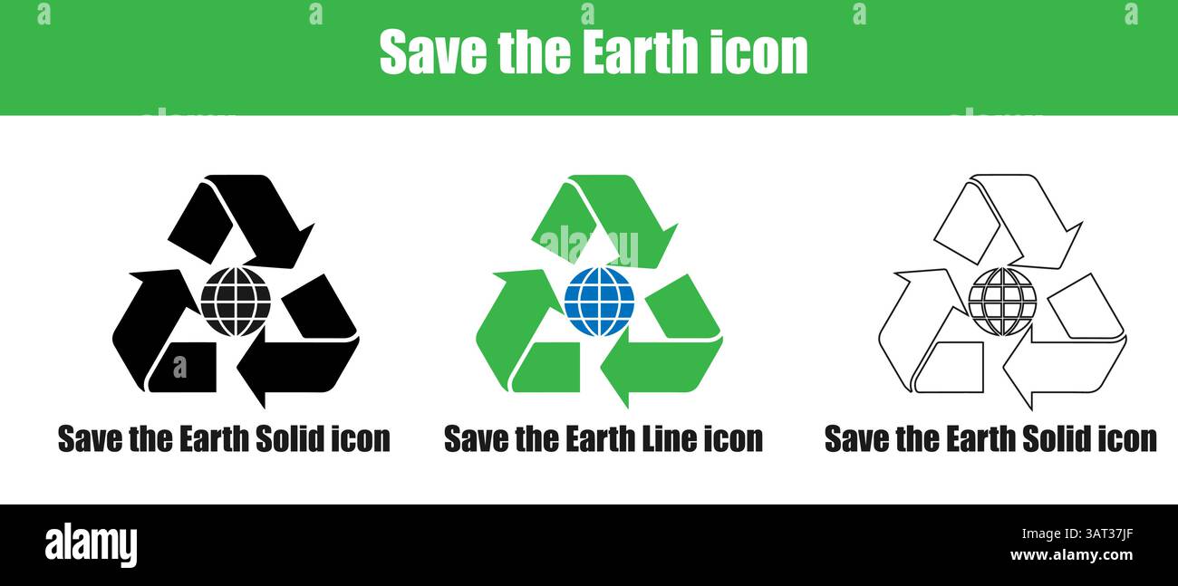 Earth globe green recycle symbol Stock Vector Images - Alamy