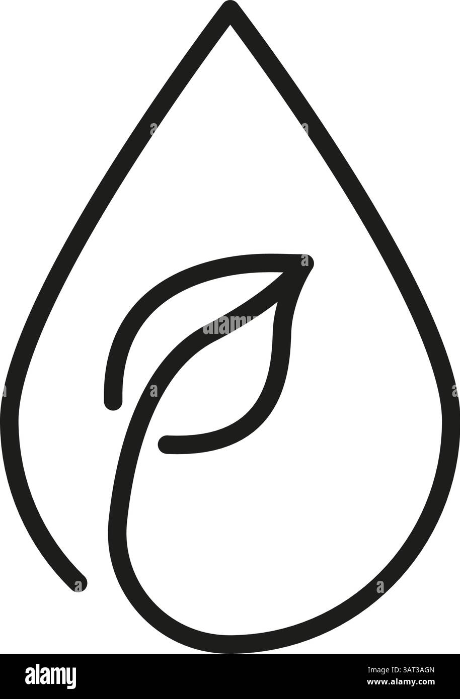 Leaf Inside Water Drop Line Icon. Eco-Friendly, Sustainable Water Usage ...