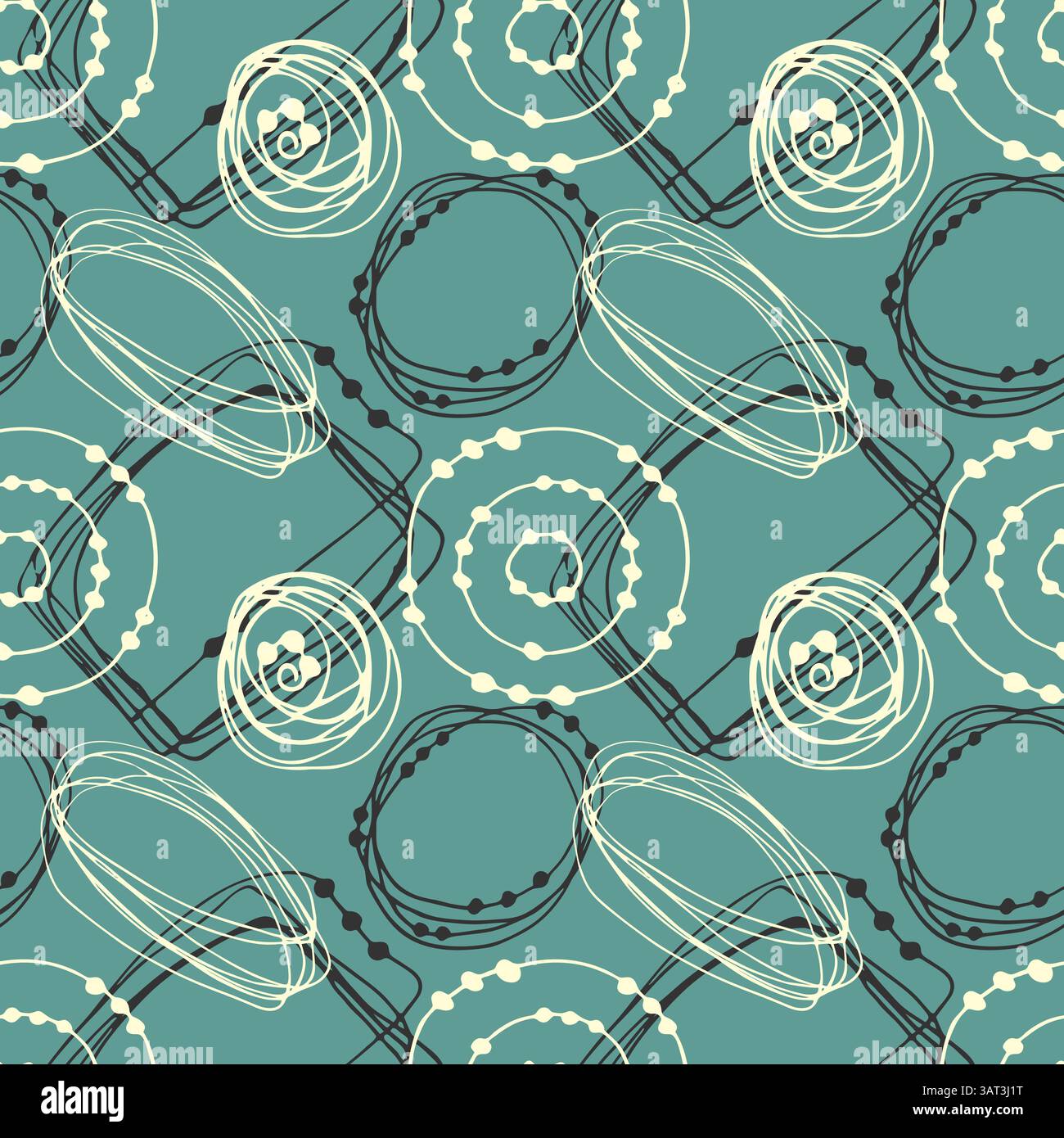 Abstract pattern, hand drawn doodle with dots, school doodles simple ...