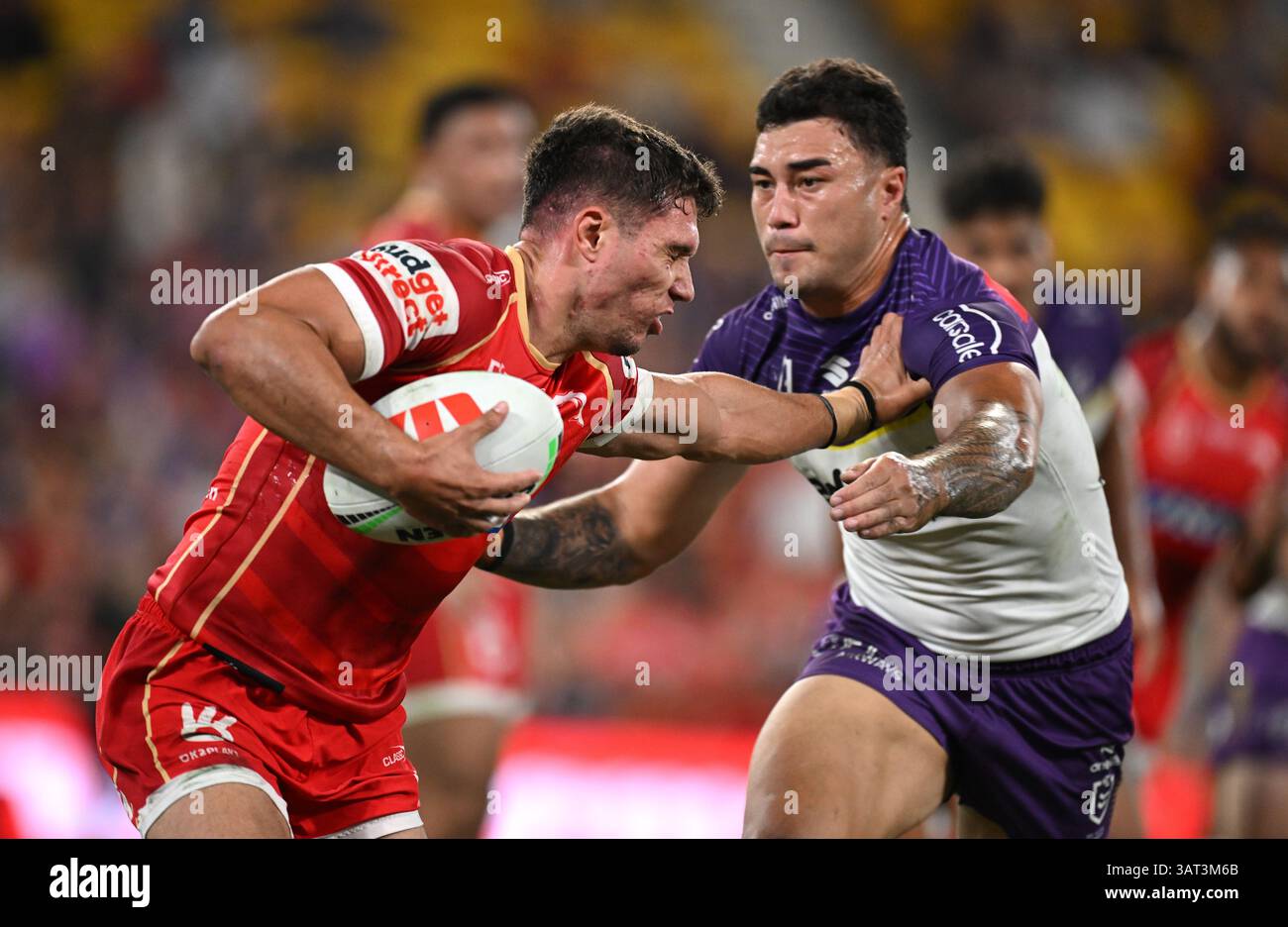 Brisbane, Australia. 18th Apr, 2025. Jake Averillo of the Dolphins ...