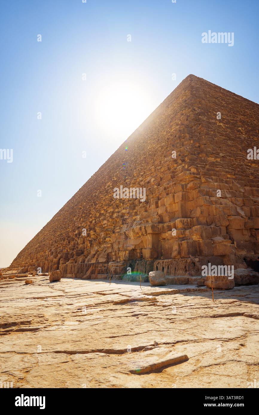 Iconic pyramid under bright sun at Giza, revealing stunning ancient ...