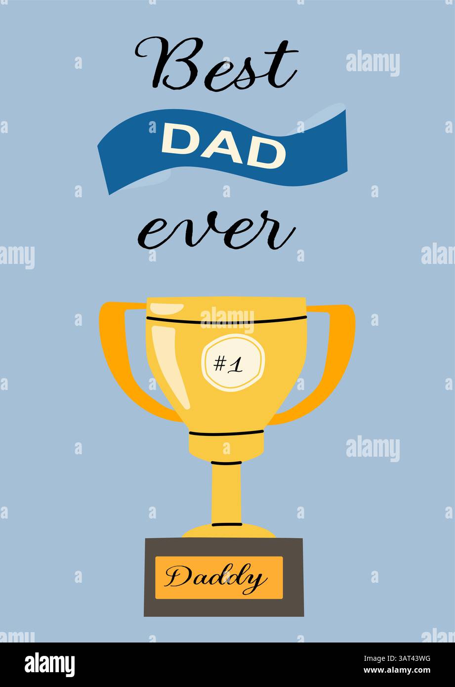 Best dad ever trophy design for father's day card Stock Vector Image ...