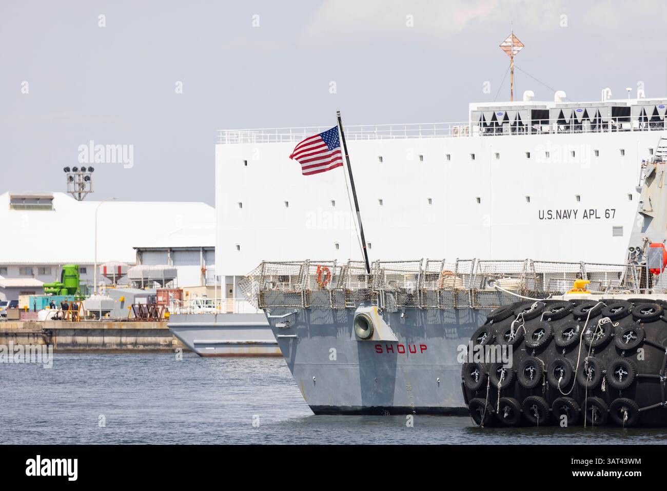 The American flag flies at the Naval Base. The naval base is a major U ...