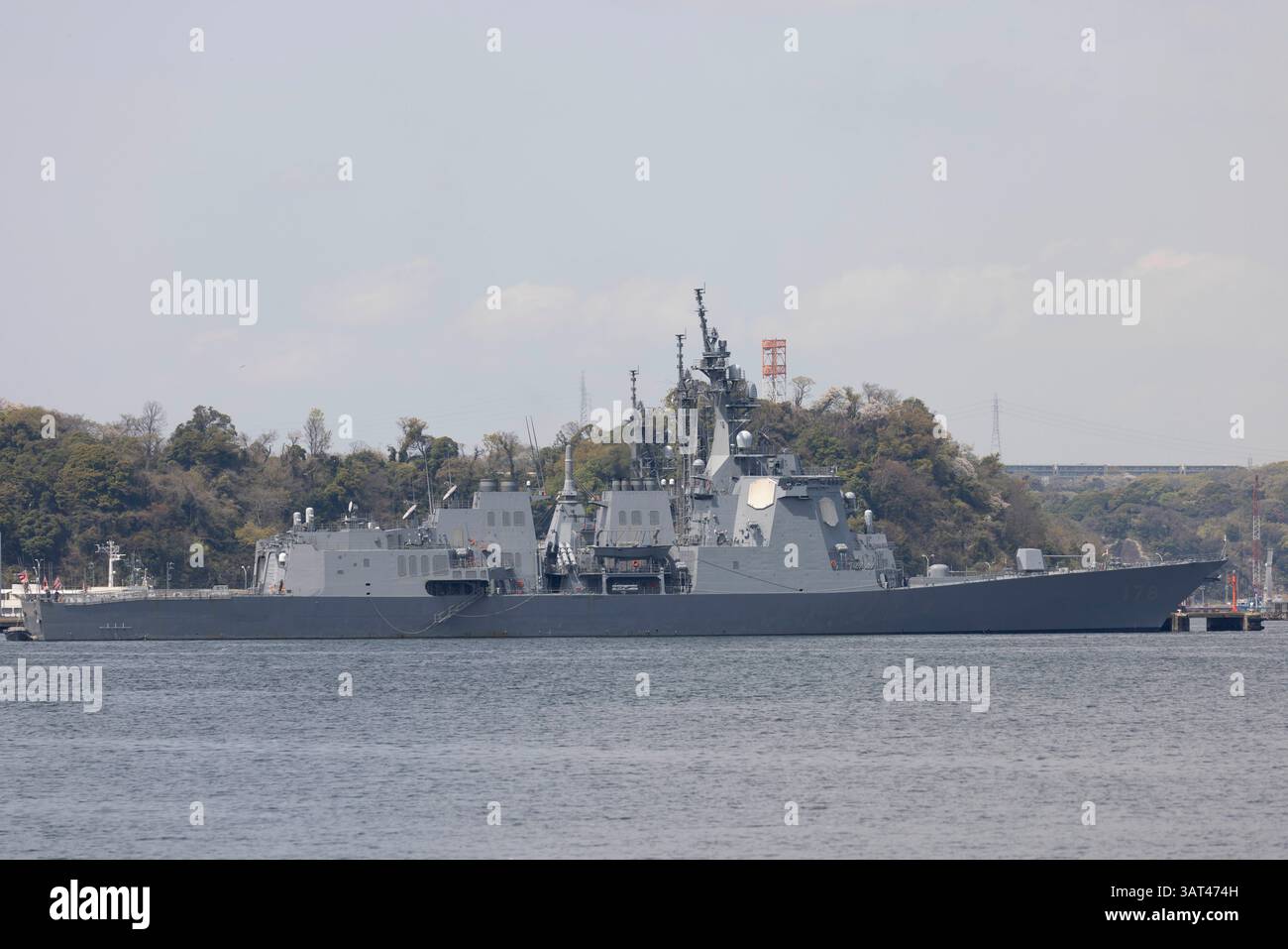 Japanese war ship seen inside the Japan Maritime Self-Defense Force ...