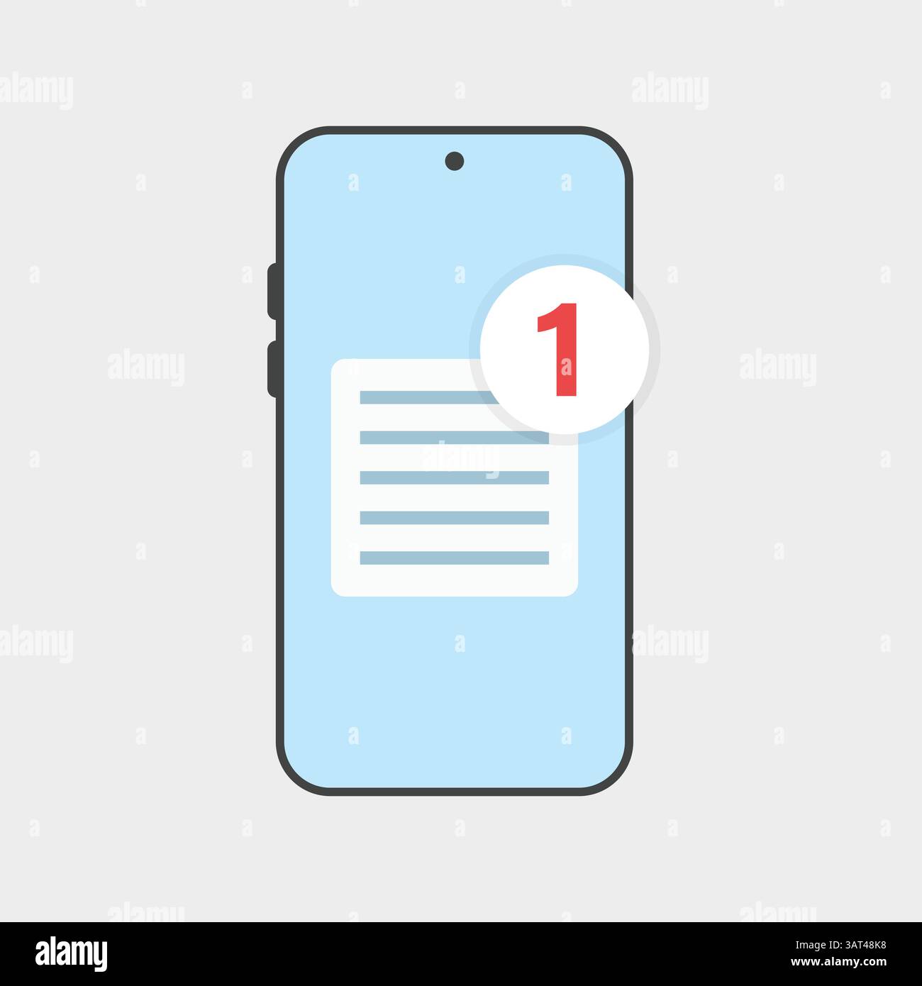 Phone notifications icon in flat style. Smartphone with new notice ...
