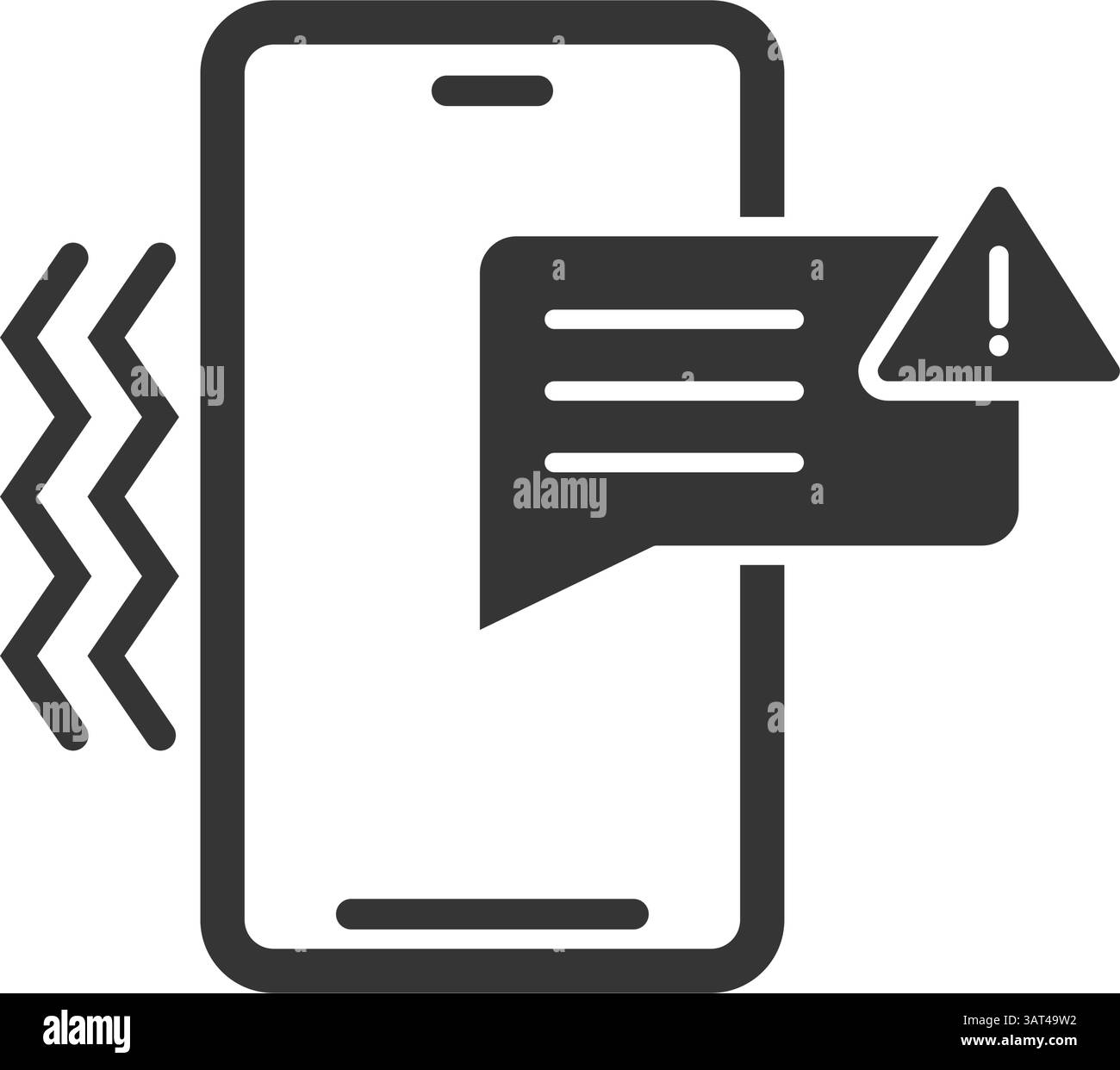 Phone notifications icon in flat style. Smartphone with new notice ...