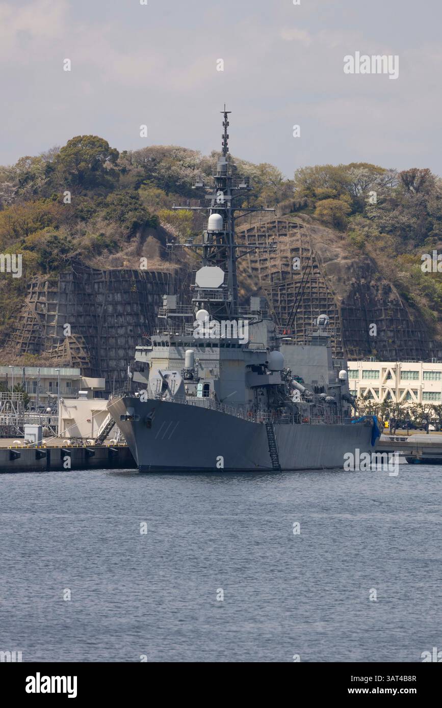 April 8, 2025, Yokosuka, Kanagawa, Japan: Japanese warship inside the ...