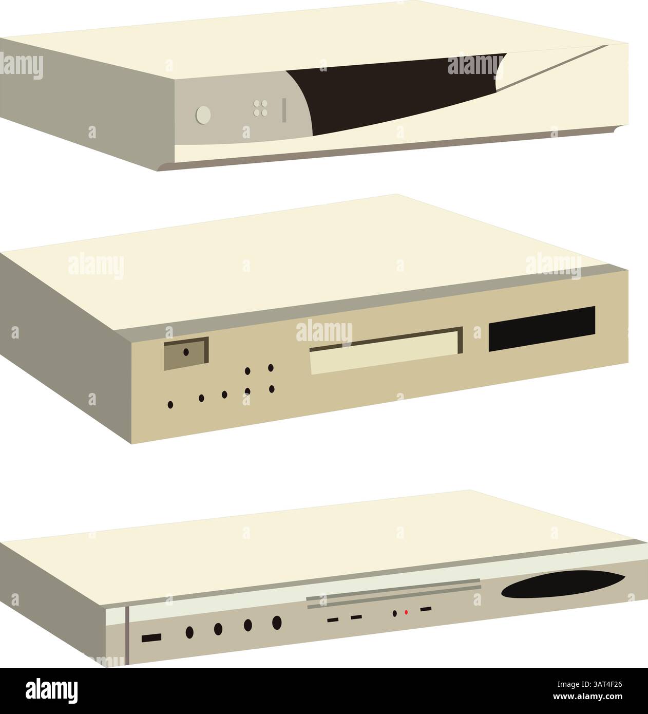 a set of CD or DVD vector illustration. White DVD set isoltated on ...