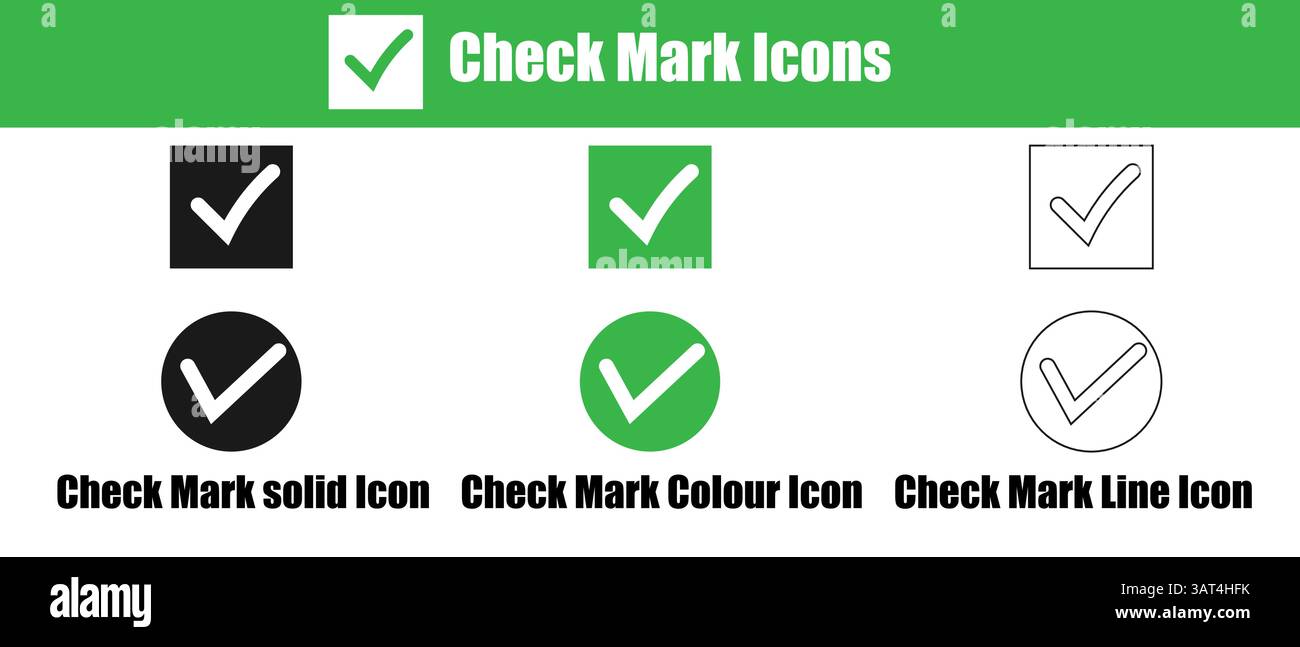Check mark icons hi-res stock photography and images - Alamy
