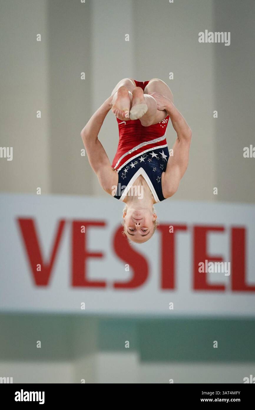 ANTALYA, TURKIYE - MARCH 23, 2025: Claire PEASE performing on floor at ...