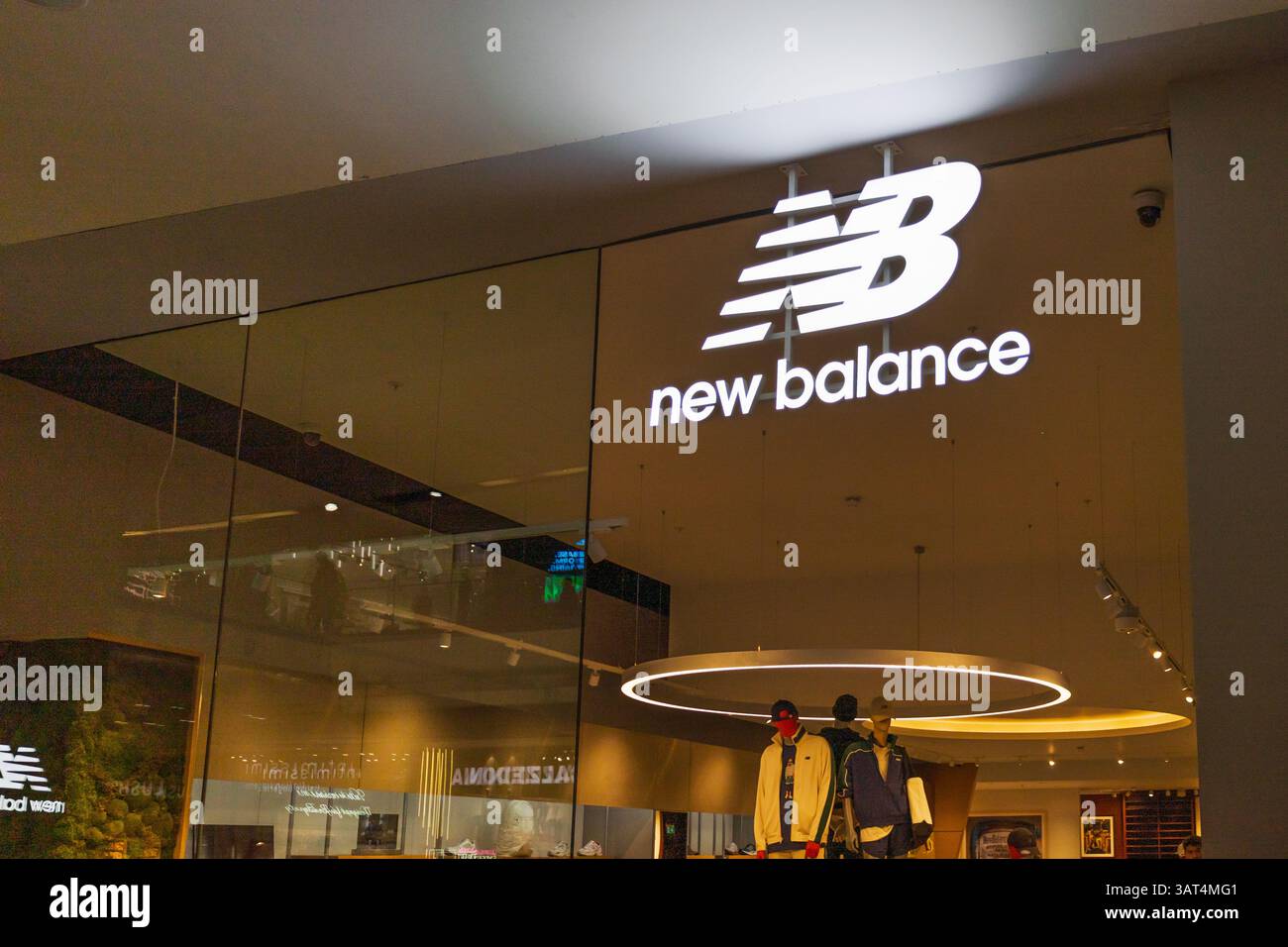 New Balance Storefront with Illuminated Logo. London, UK, 10 February ...