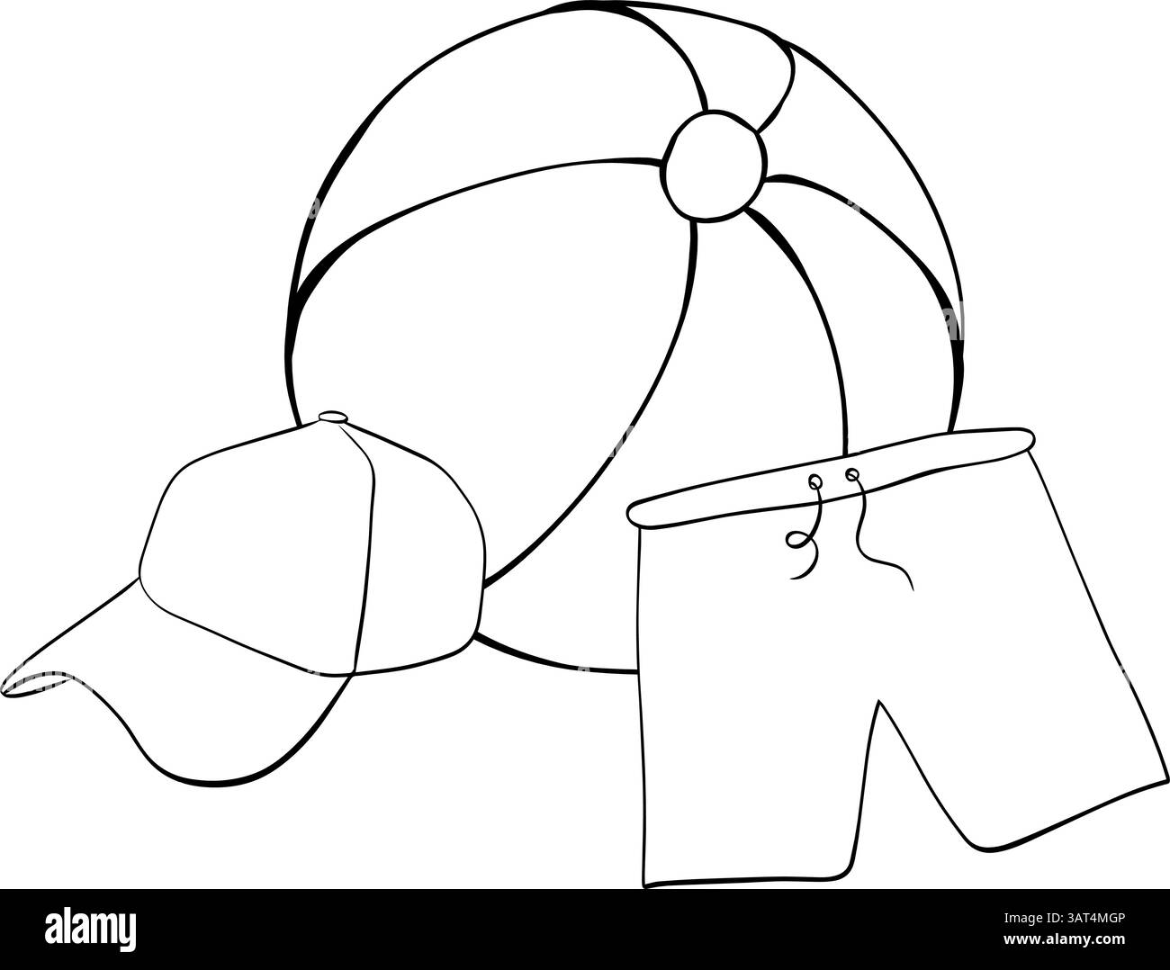 Cap summer line icon Black and White Stock Photos & Images - Alamy