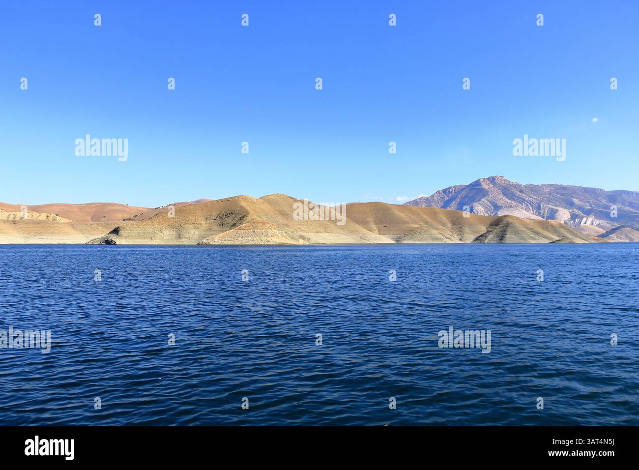 the Dokan Dukan Lake with beautiful mountains around in northern Iraq ...