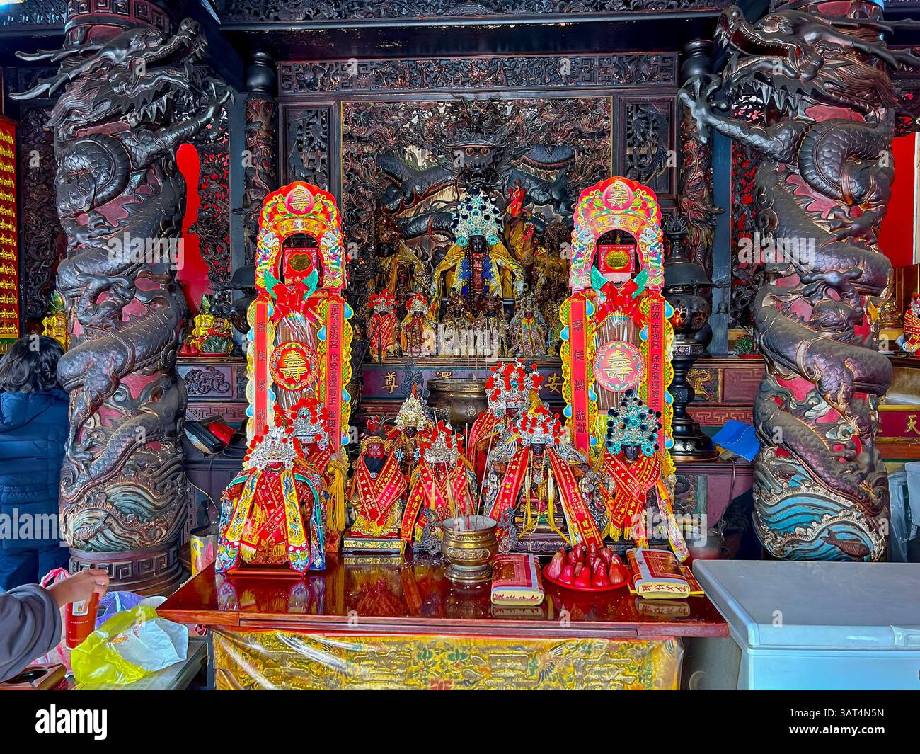Taipei, Taiwan, Close up, Buddhist Temple Altar, Religious Art, Old ...