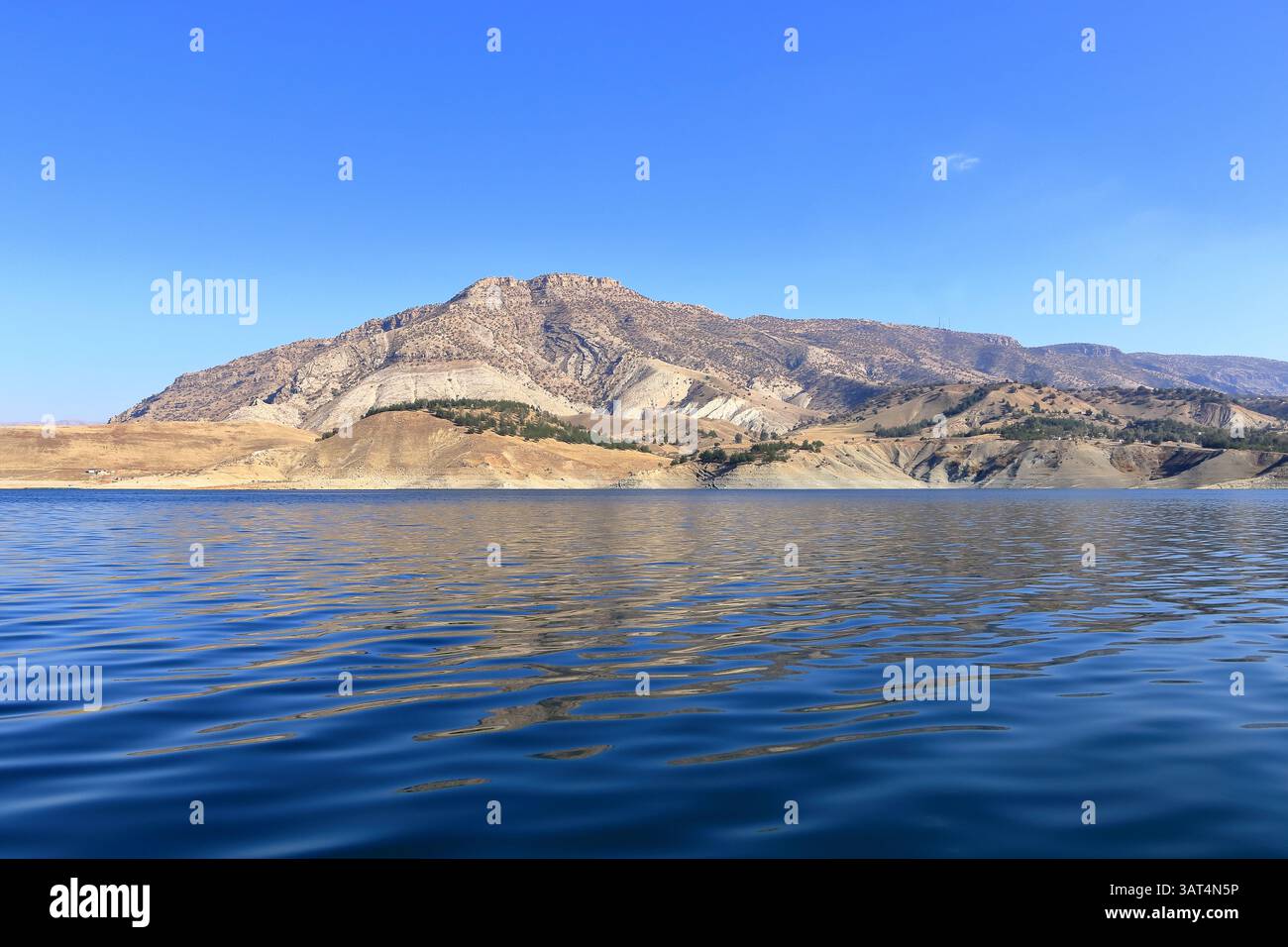 the Dokan Dukan Lake with beautiful mountains around in northern Iraq ...