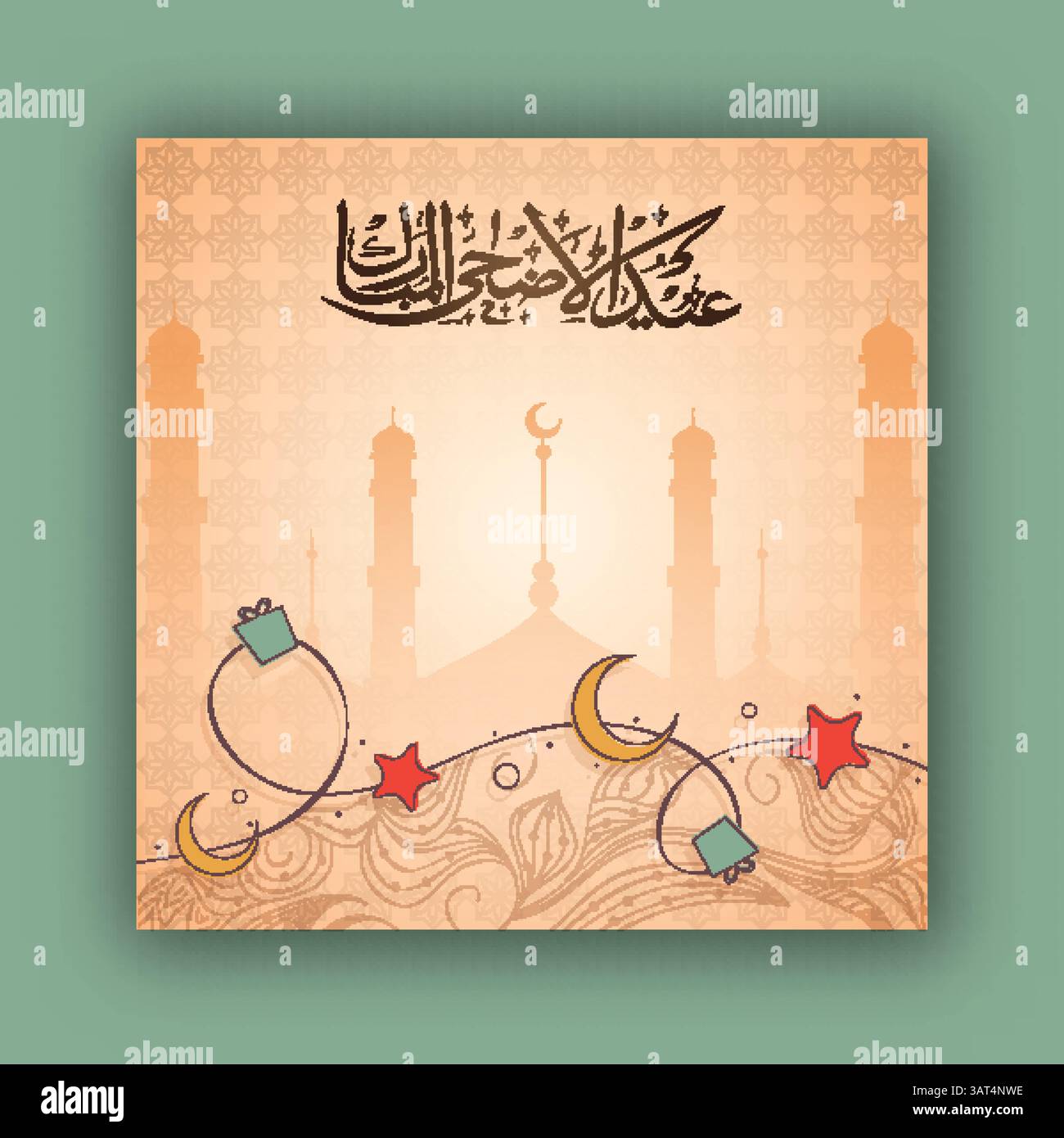 Eid ul-Adha Mubarak Greeting Card with Arabic Calligraphy for ...