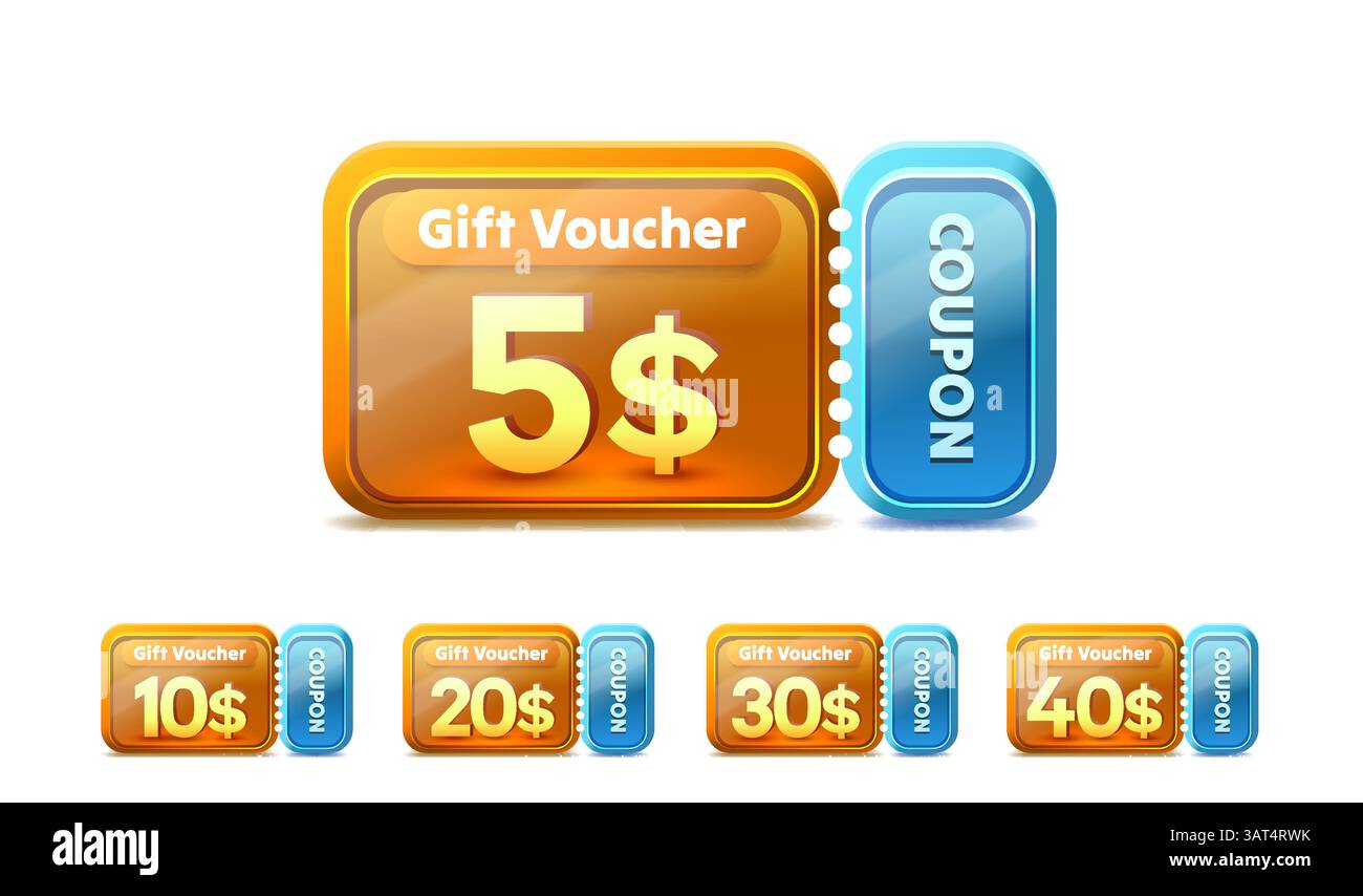 Coupon special voucher 5 dollar, Check banner special offer. Vector ...