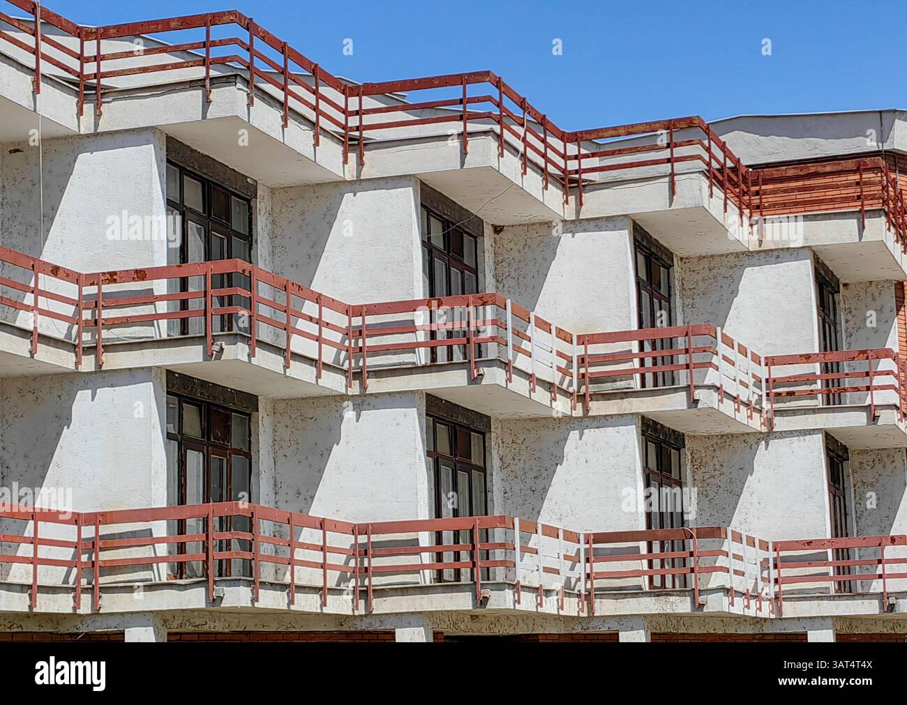 Cascade Balconies of the Old Hotel Stock Photo - Alamy