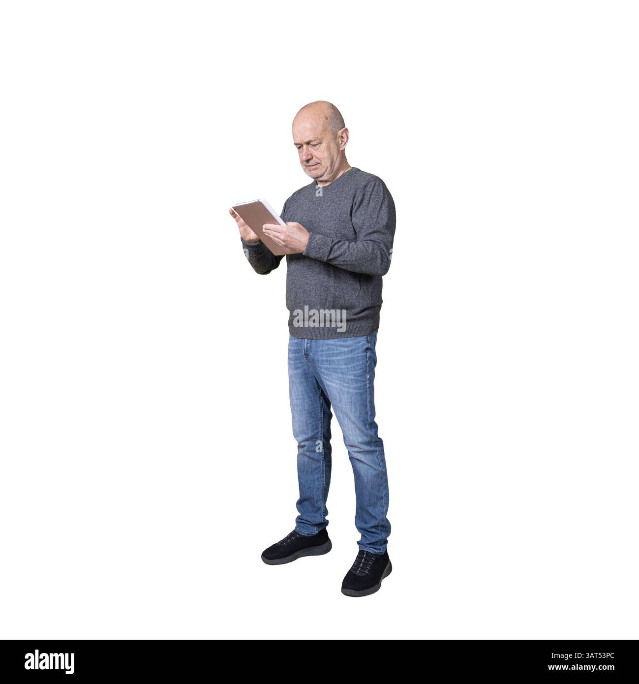 Man with phone in hand Cut Out Stock Images & Pictures - Alamy