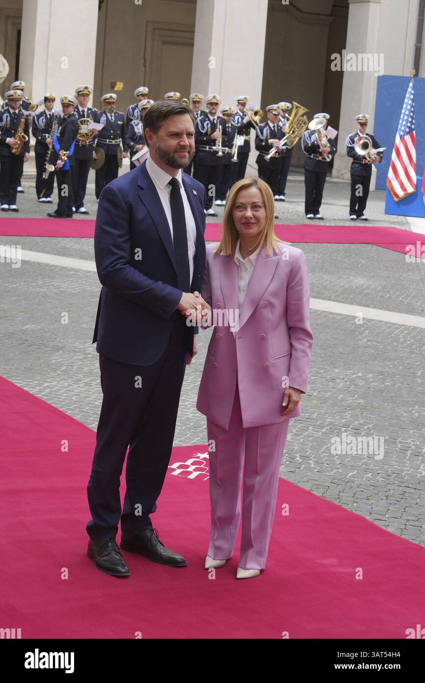 Rome, President Giorgia Meloni receives US Vice President JD Vance at ...