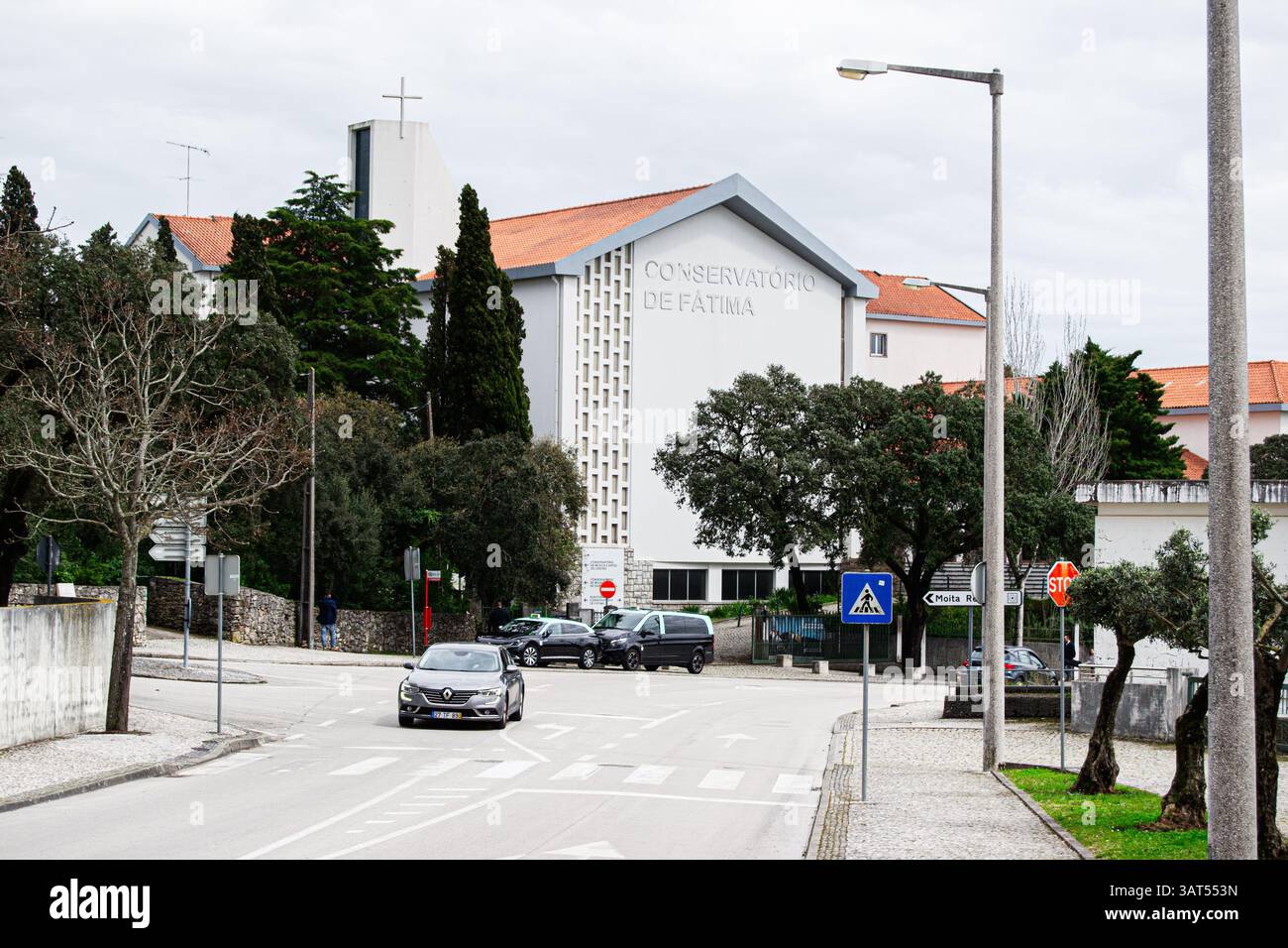 Fatima, Portugal - April 15, 2025: Urban street with the Conservatorio ...