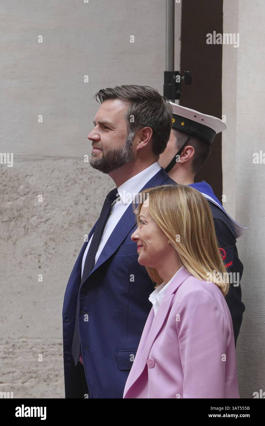 Rome, President Giorgia Meloni receives US Vice President JD Vance at ...