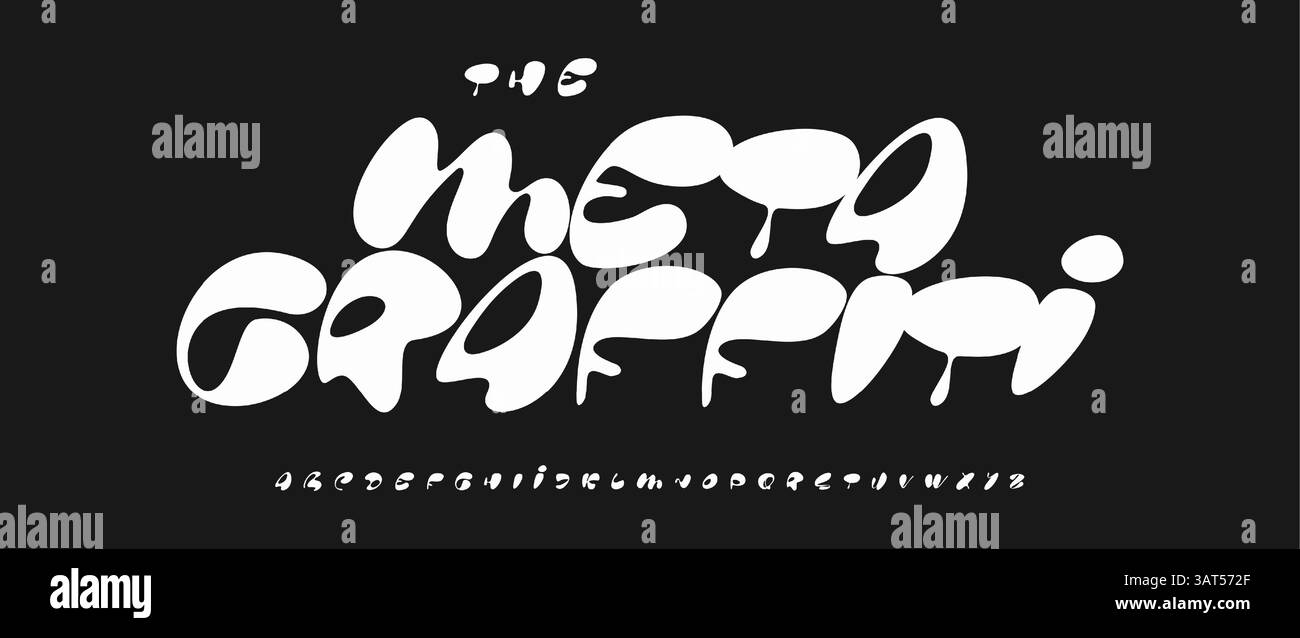 Graffiti Font, Bold Urban Street Drip Style Alphabet, Creative Unique ...