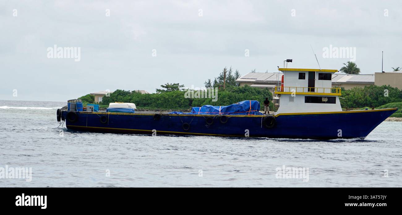 supply boat on the maldives islands Stock Photo - Alamy
