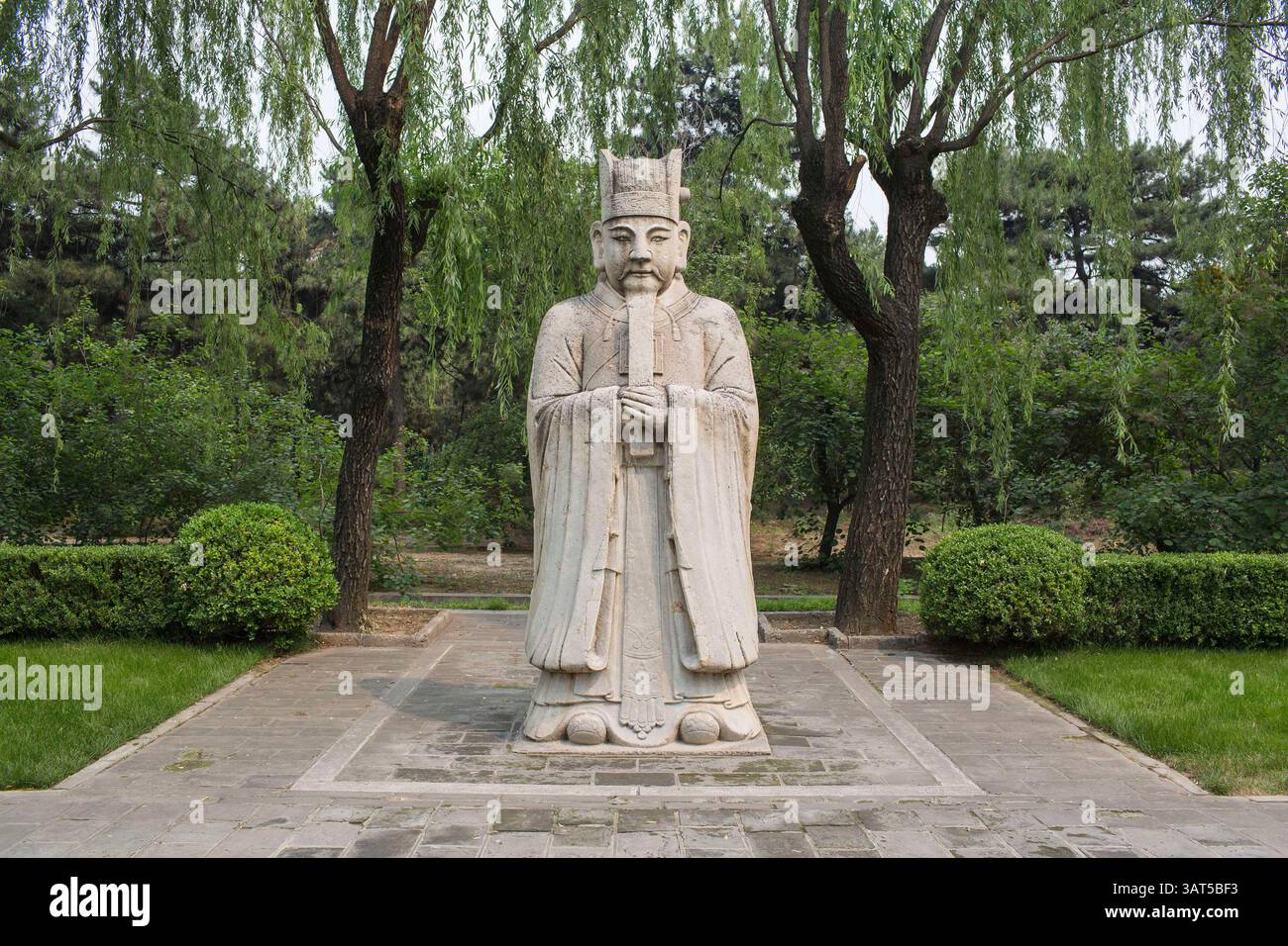 The statues of The Ming Dynasty Tombs are located on a seven kilometer ...