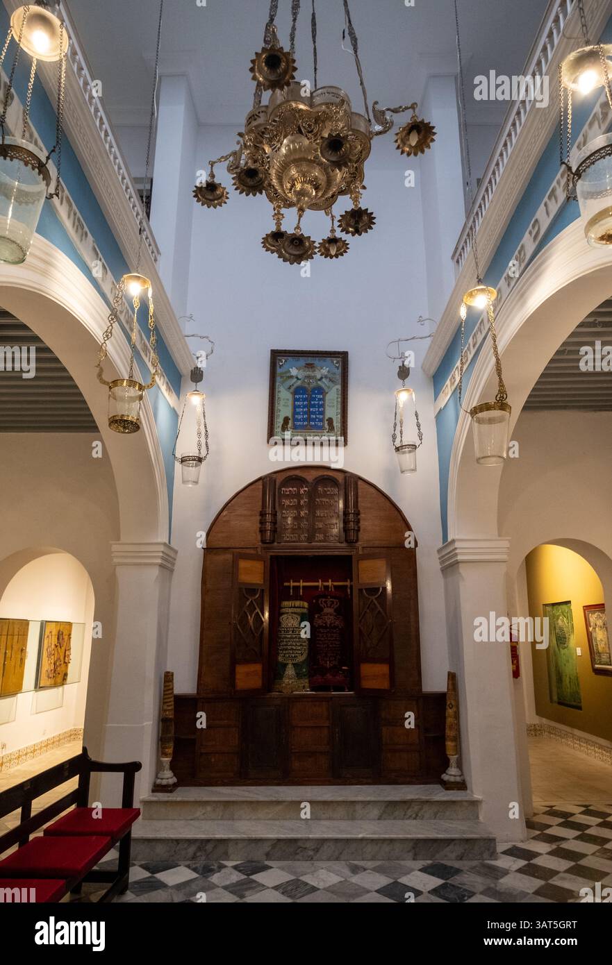 Renovated old Beit Yehuda Assayag Synagogue, now a museum, in the ...