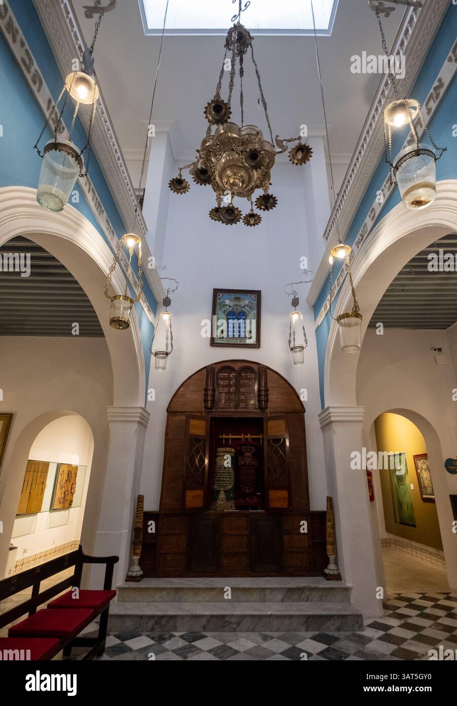 Renovated old Beit Yehuda Assayag Synagogue, now a museum, in the ...
