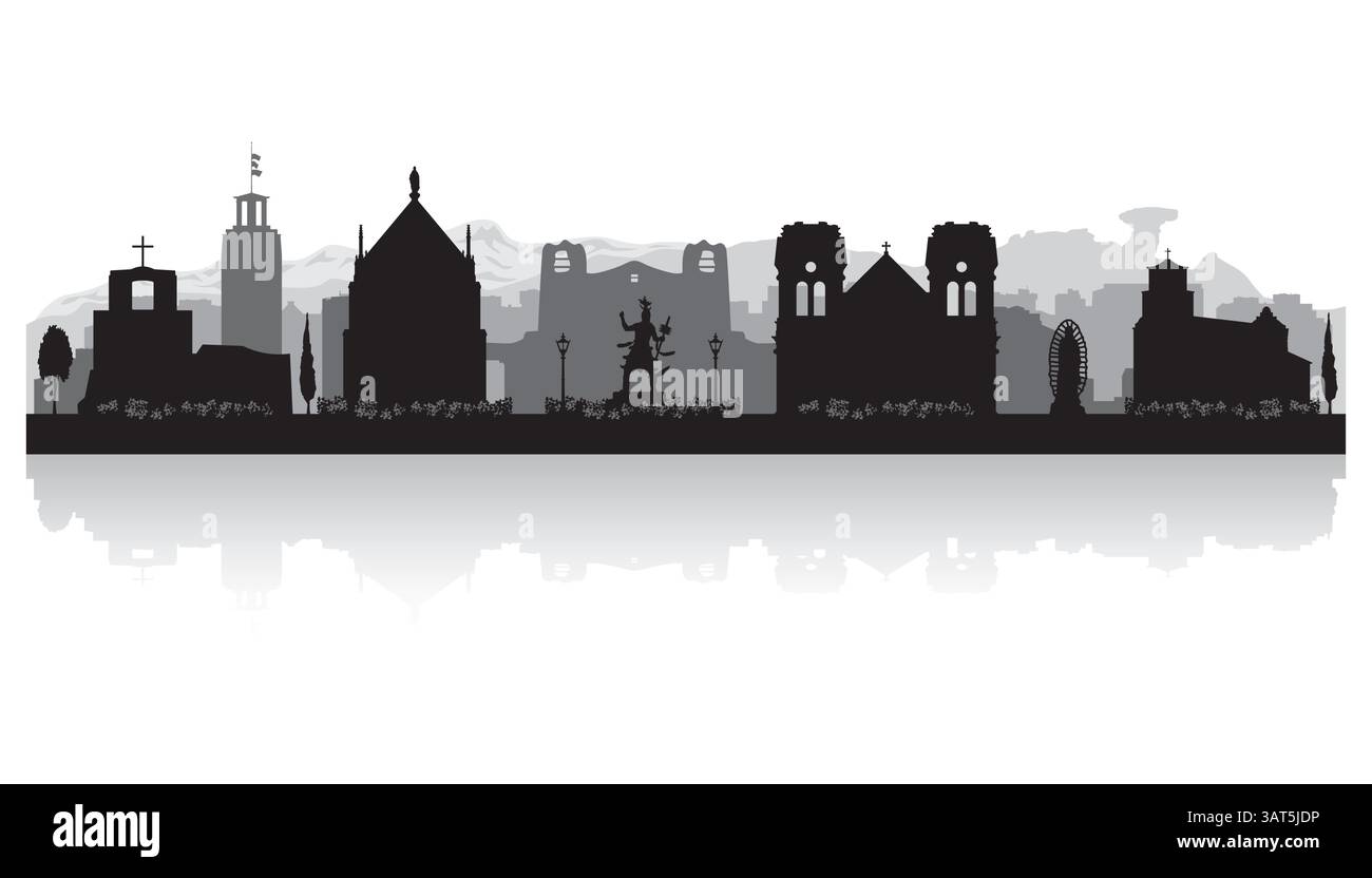 Santa Fe New Mexico city skyline vector silhouette illustration Stock ...