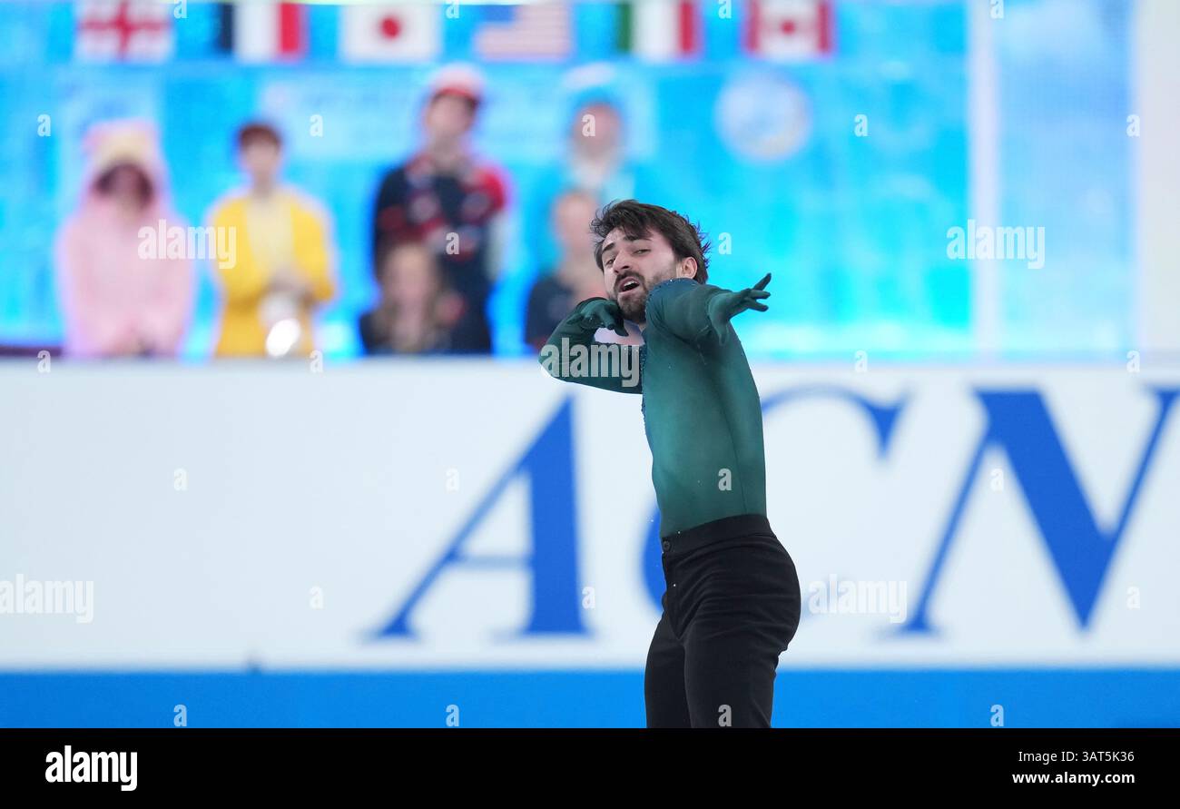 Kevin AYMOZ of France performs during Men free skating of the ISU ...