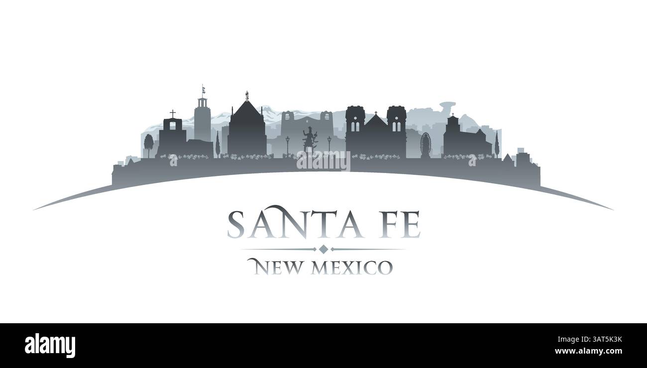 Santa Fe New Mexico city skyline silhouette. Vector illustration Stock ...