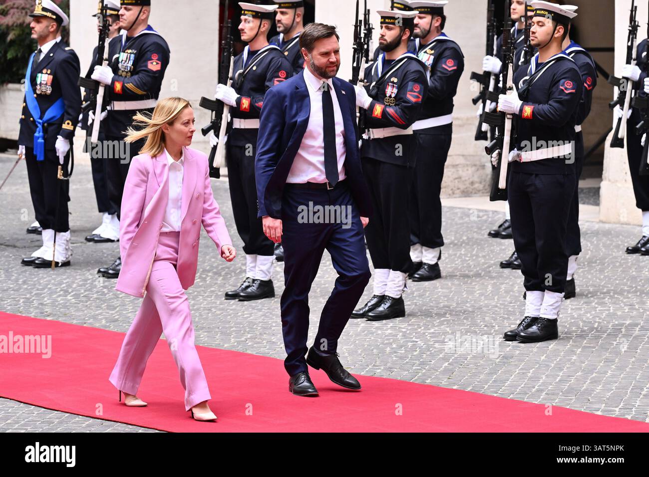 Rome, Italy. 18th Apr, 2025. Prime Minister Giorgia Meloni meets with ...