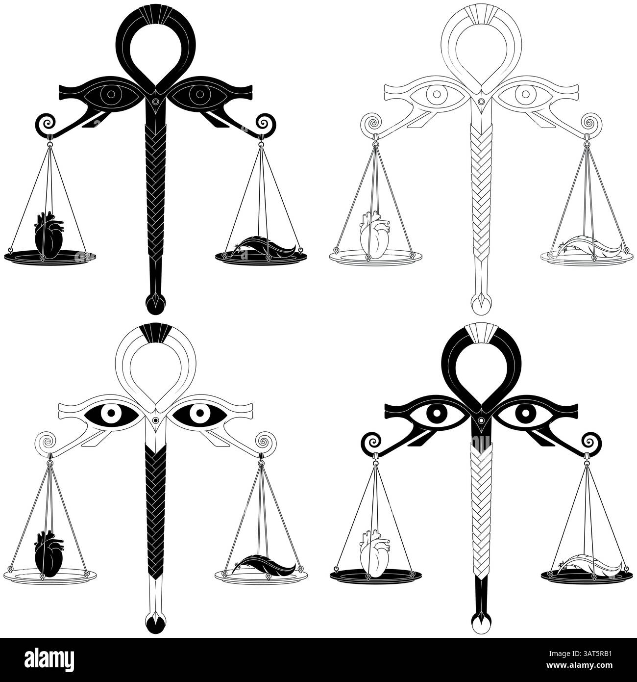 Ancient Egyptian scales of the judgement of Osiris. Anubis scales ...